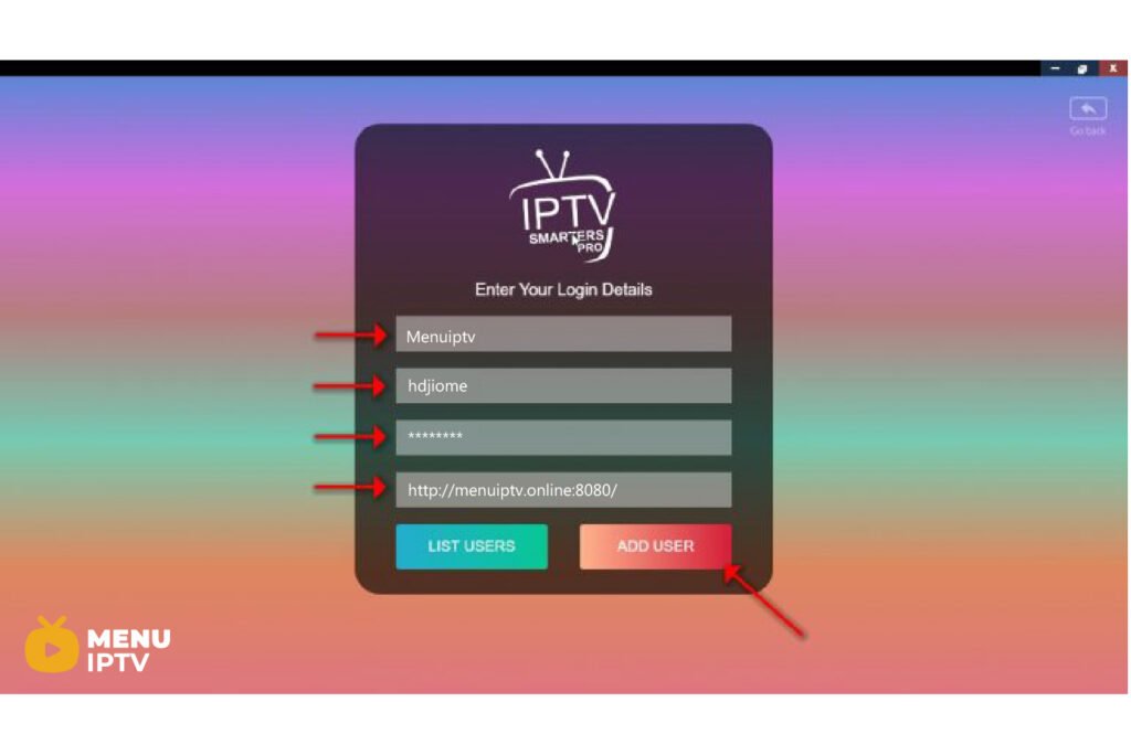 5 steps to setup IPTV on IPTV Smarters in computer - MENUIPTV