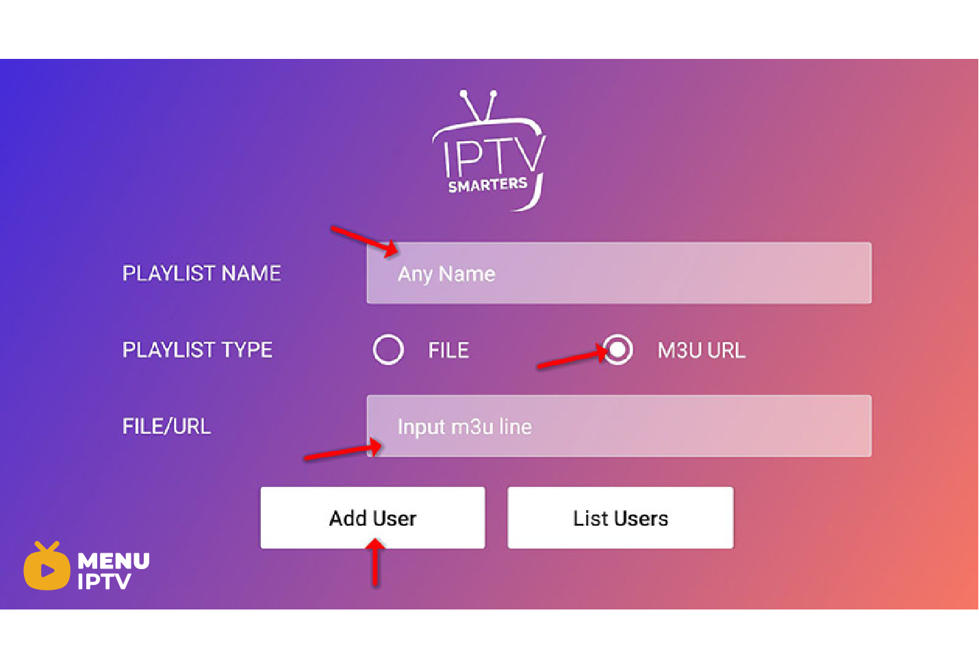 5 How to setup IPTV on IPTV Smarters Pro - MENUIPTV